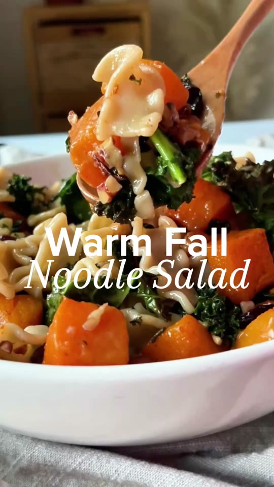 The perfect fall warm noodle salad for healthy comfort food lovers
