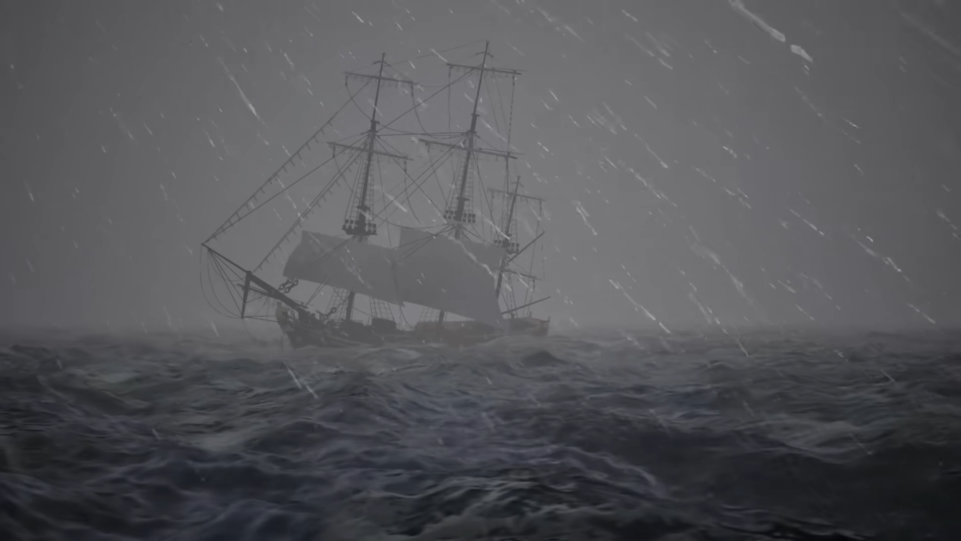 A tsunami-like wave strikes a battleship - then it vanishes overnight