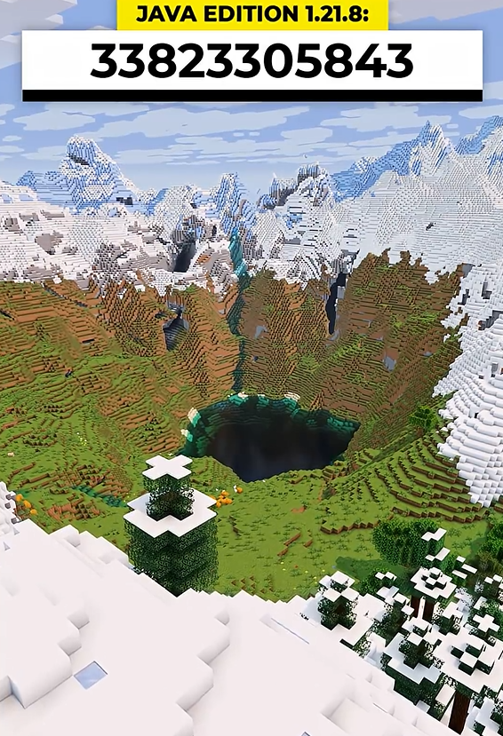 Minecraft mountain circle lake seed scenic survival world generation