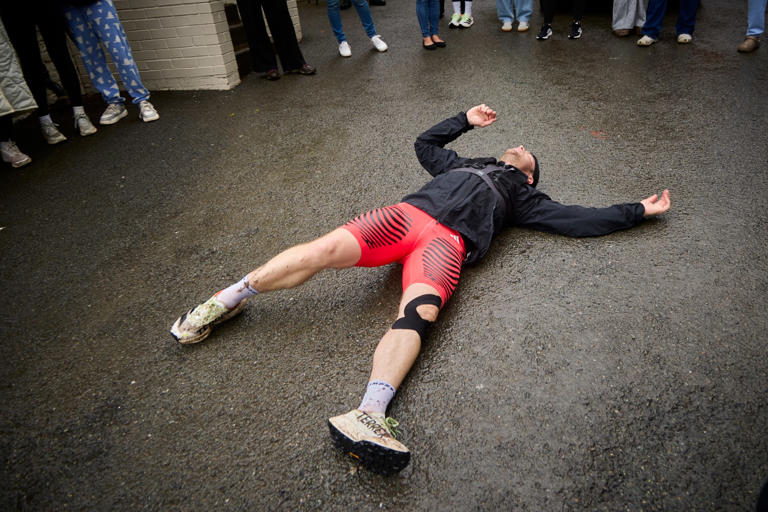 Olly Murs collapses after putting his body on the line for Soccer Aid
