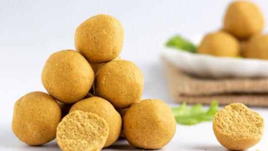 Healthy sattu laddoo with nuts and natural sweetness for protein rich ...