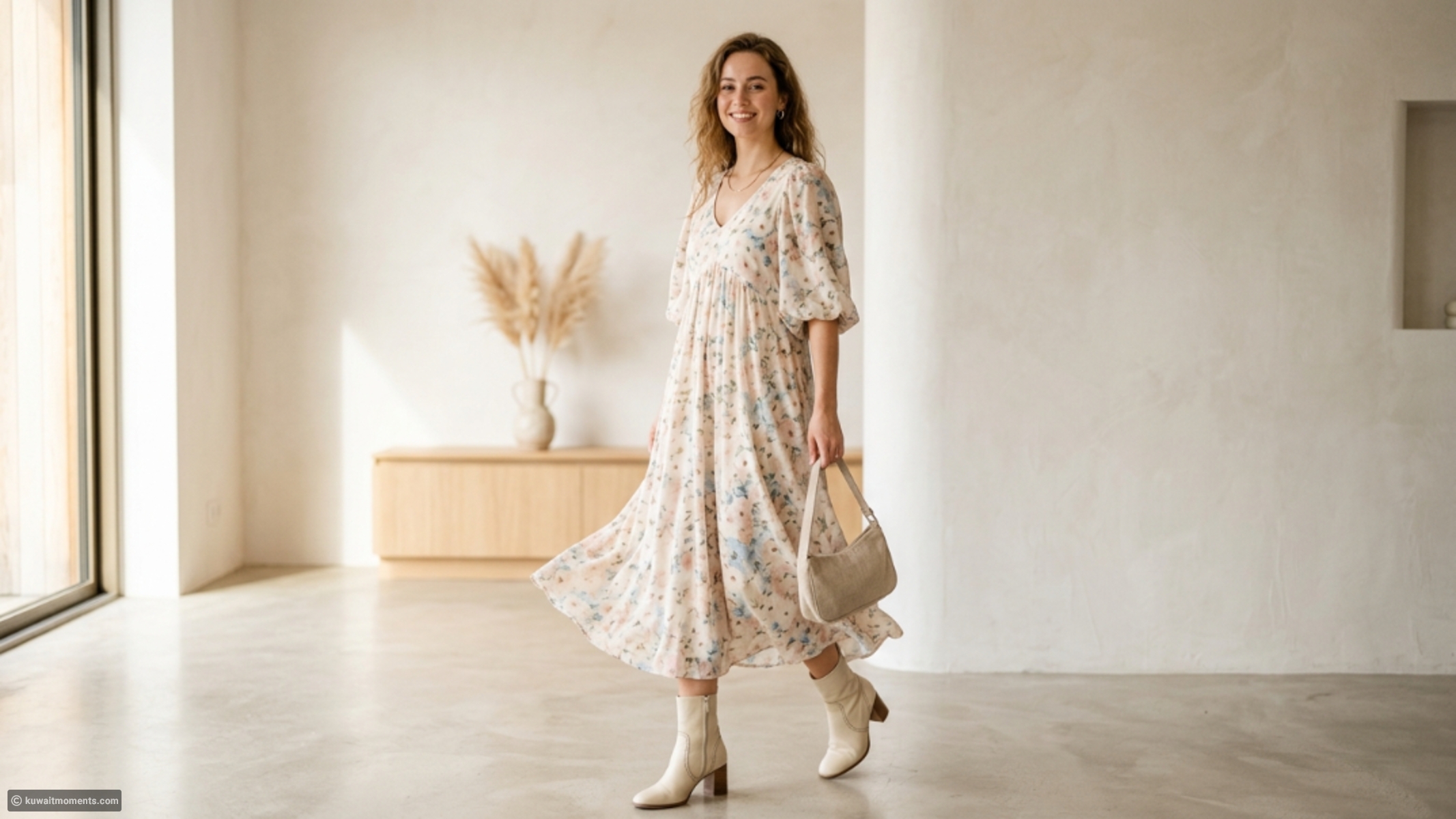 The rich boot color trend that makes floral dresses look stylish