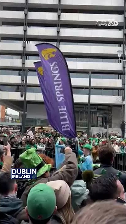 Blue Springs High School band marches in Dublin's St. Patrick's Day parade