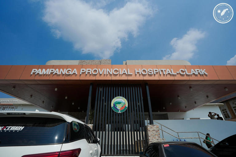Marcos visits first public hospital in Clark Freeport Zone