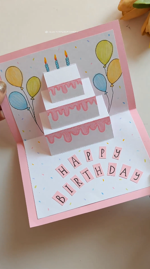 Cutest Handmade Birthday Pop Up Card for Love