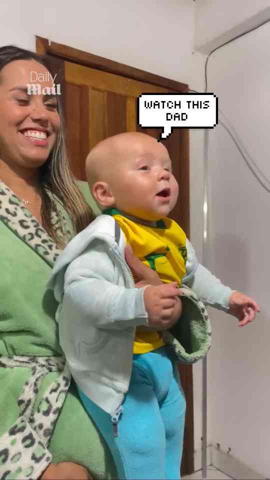 5-month-old copies dad’s strength routine in adorable moment