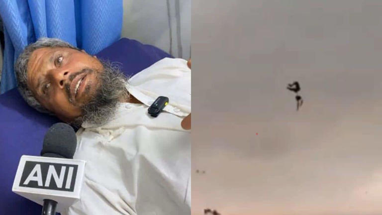 Shocking video shows UP man flung 50 feet into air with tin roof during ...