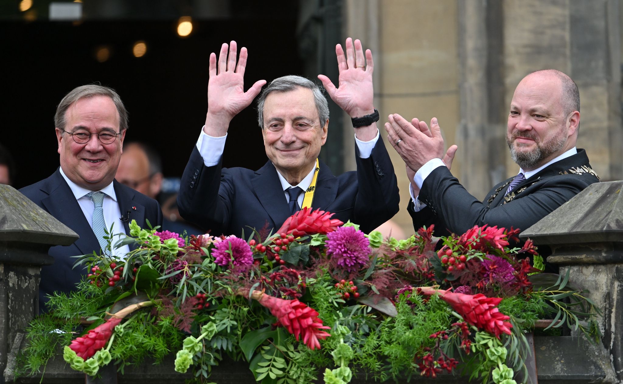 Merz hails 'Super Mario' Draghi as ex-ECB boss given Charlemagne Prize