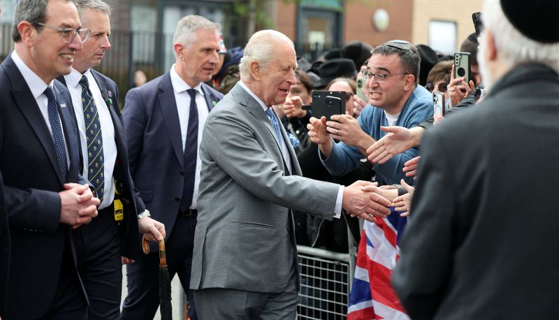 King Charles visits Jewish area of London hit by antisemitic attacks