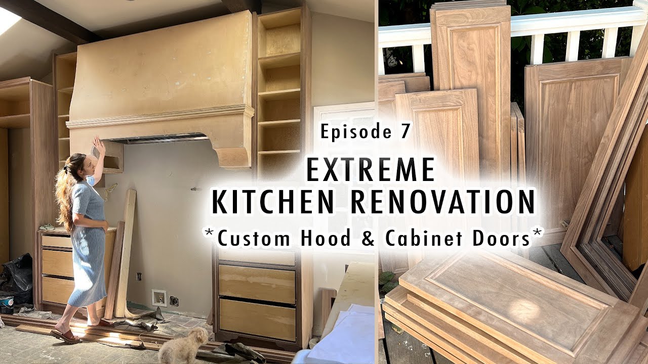 Custom kitchen hood and cabinet makeover