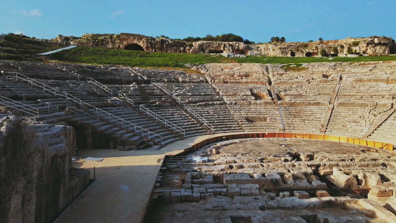 Syracuse, Sicily: Drone views of Italian white-stone coast