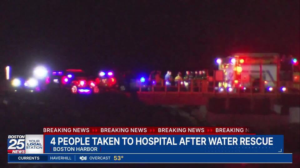 4 people taken to hospital after water rescue in Boston Harbor