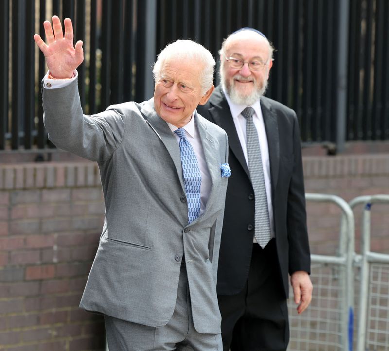 King Charles visits Jewish area of London hit by antisemitic attacks