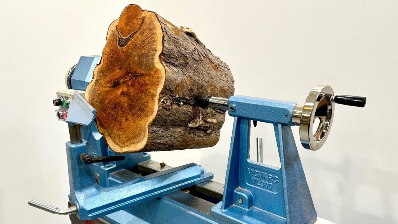 Watch what happens when this giant yew log reveals hidden gold