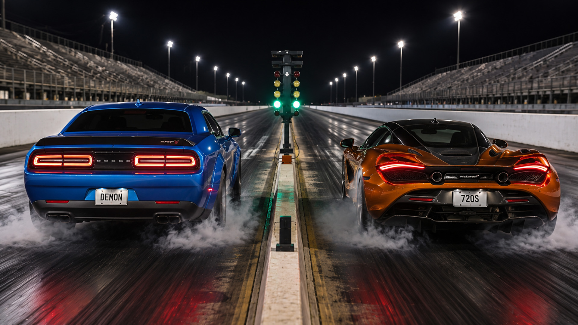 840HP Dodge Demon faces 710HP McLaren 720S drag race