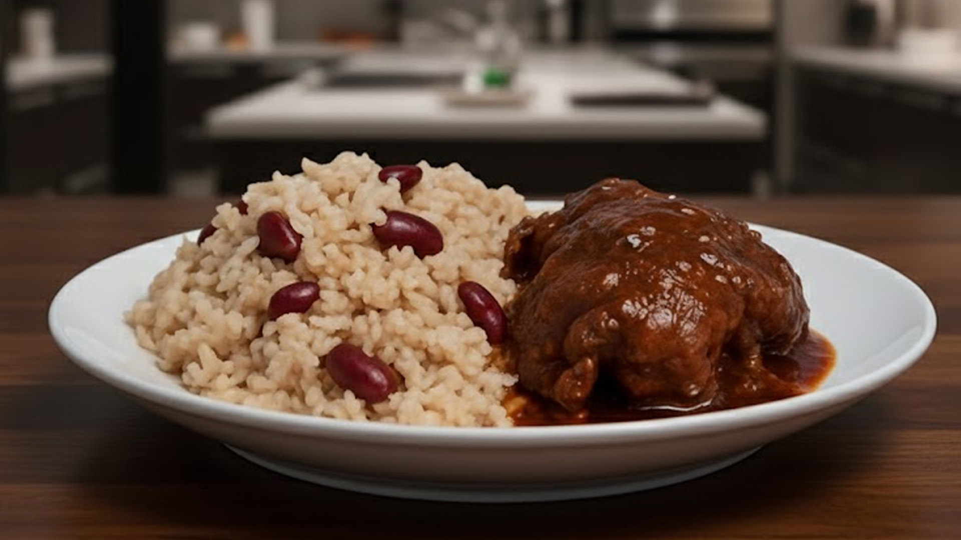 How to make brown stew chicken with rice and peas