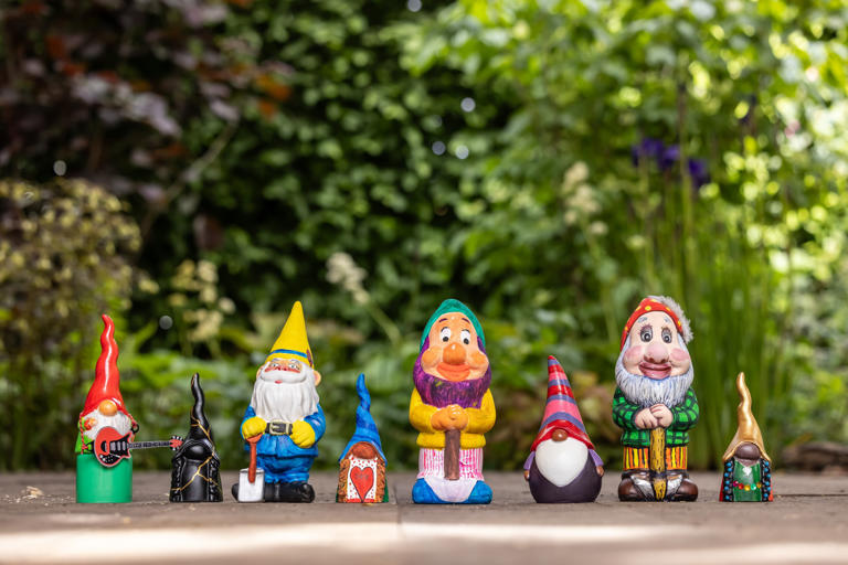 Celebrities’ gnomes up for auction as Chelsea Flower Show lifts ban