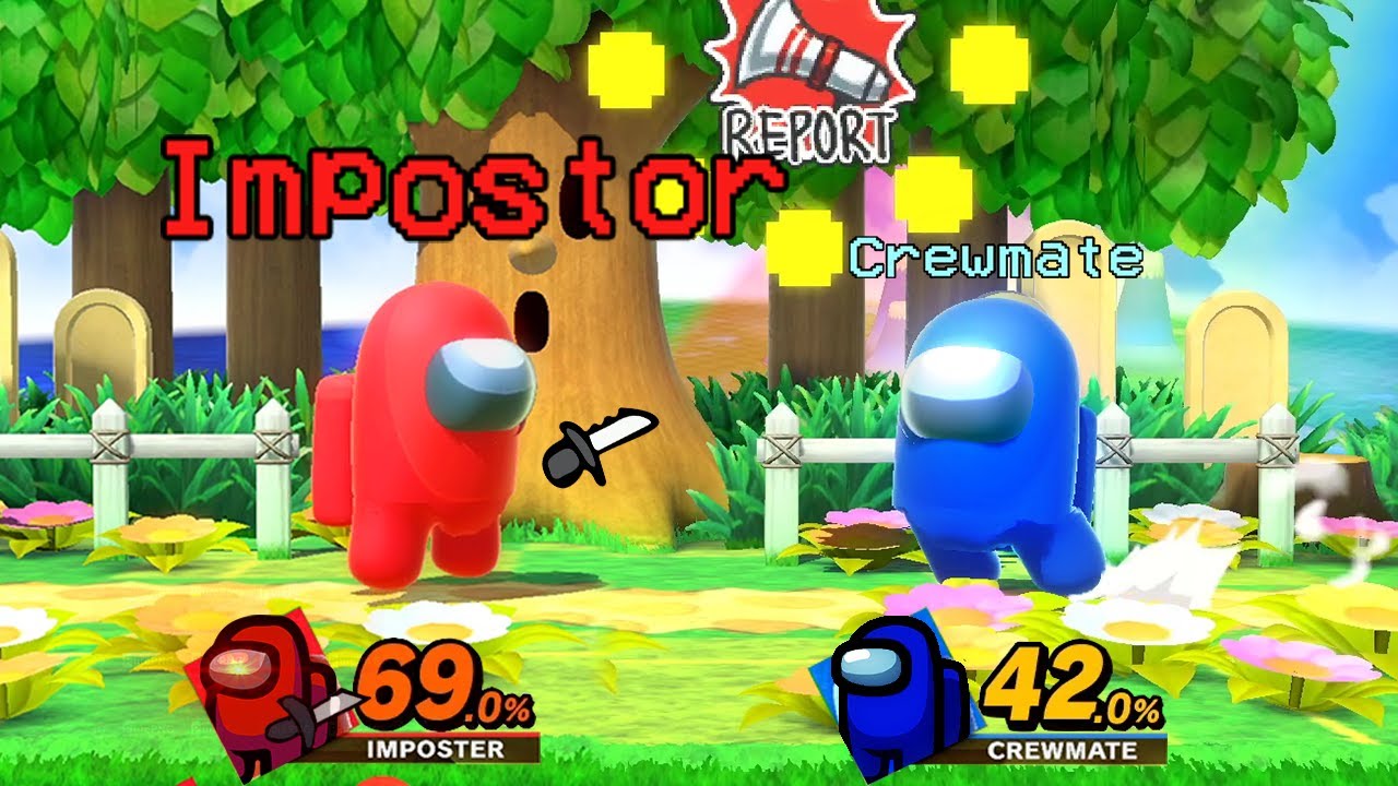 Designing a fully playable Among Us game within Smash Bros Ultimate