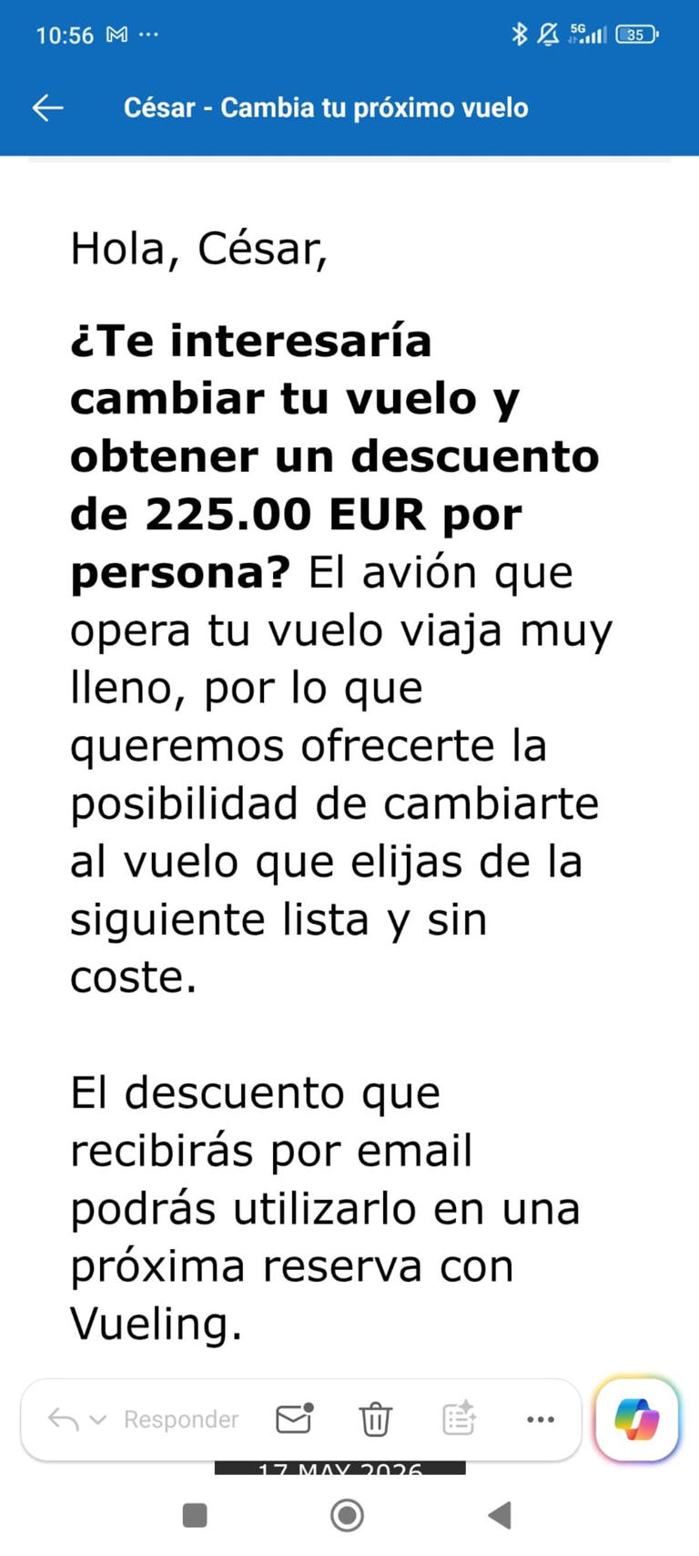 Vueling ofrece hasta 225 euros para que pasajeros cambien su vuelo de ...