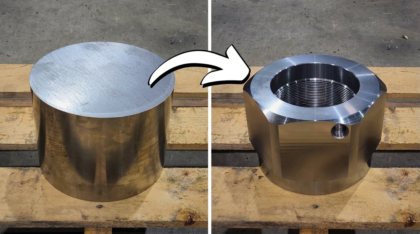 Machining a custom nut for an EX1200 rod