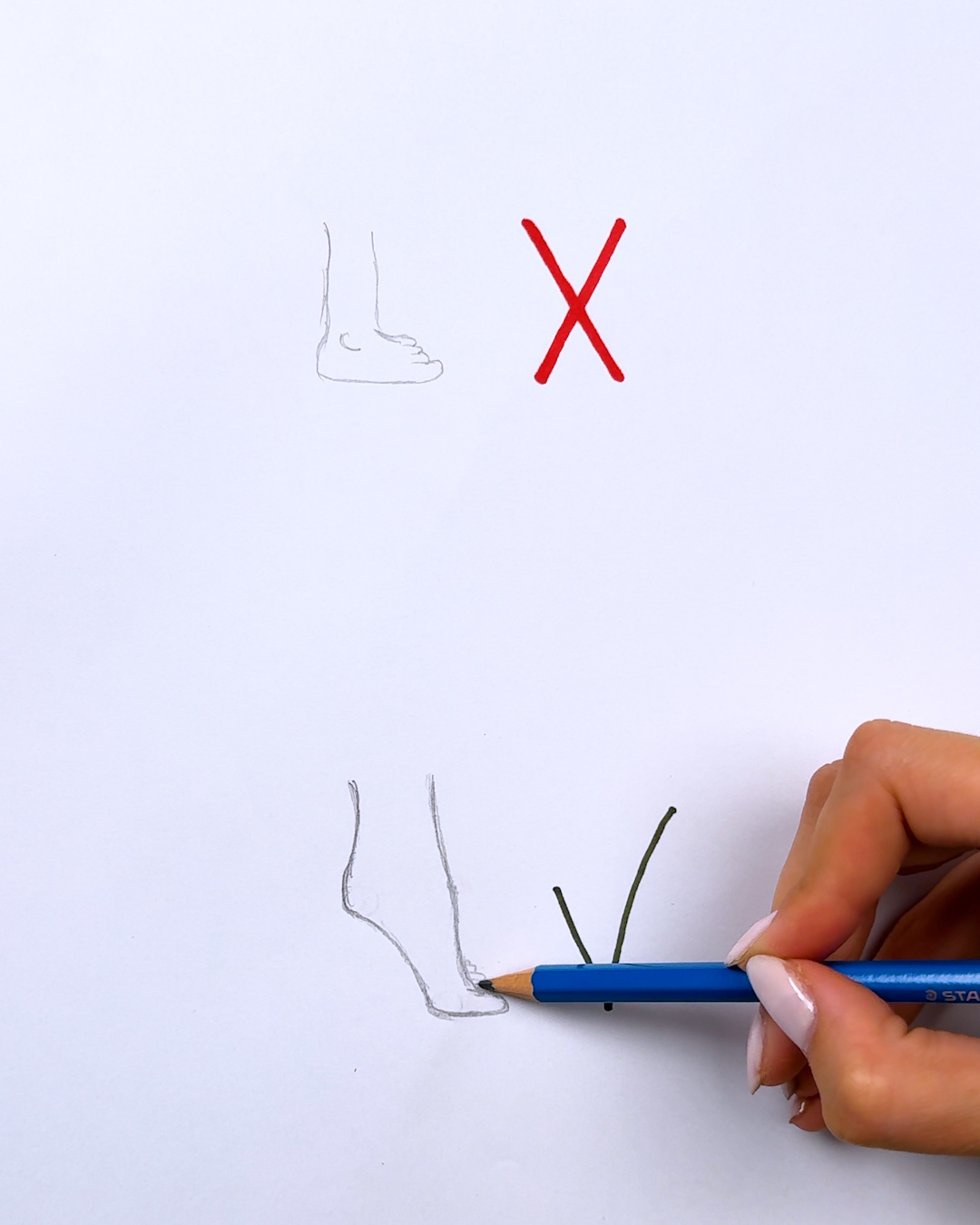 Dica rápida de desenho de pés para iniciantes🖌️