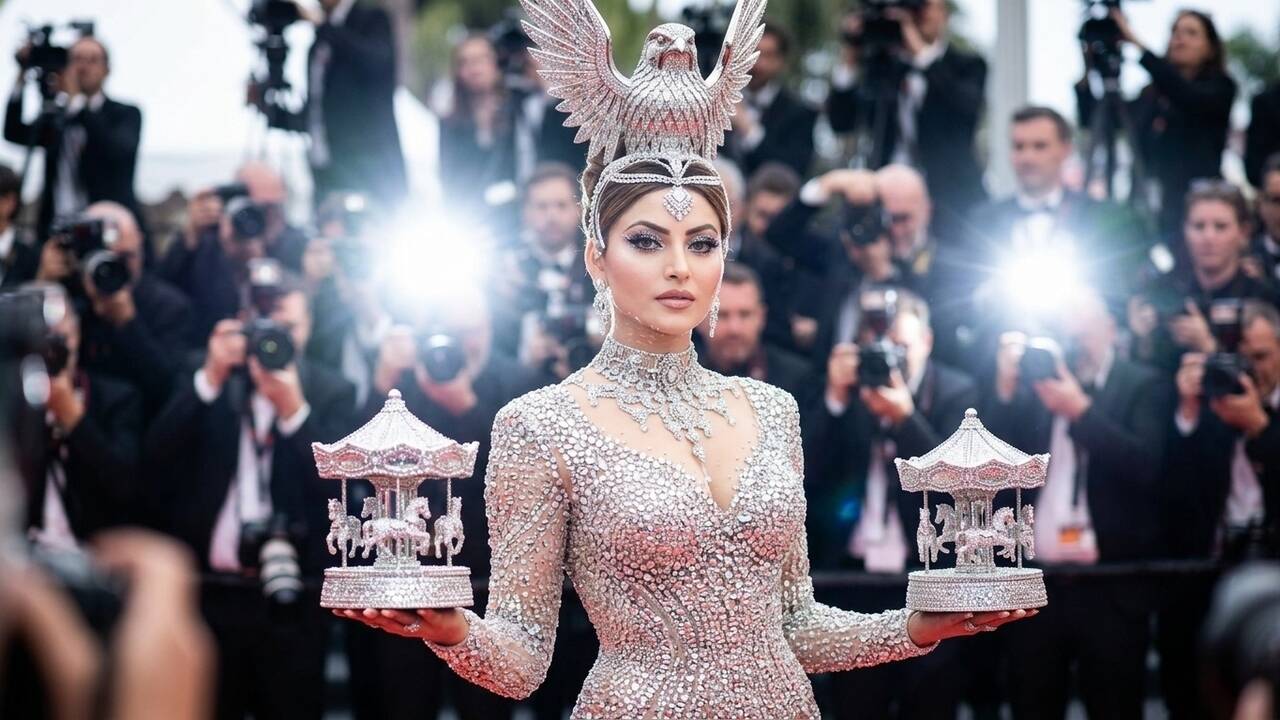 Cannes 2026: Urvashi Rautela captivates attention in crystal ...