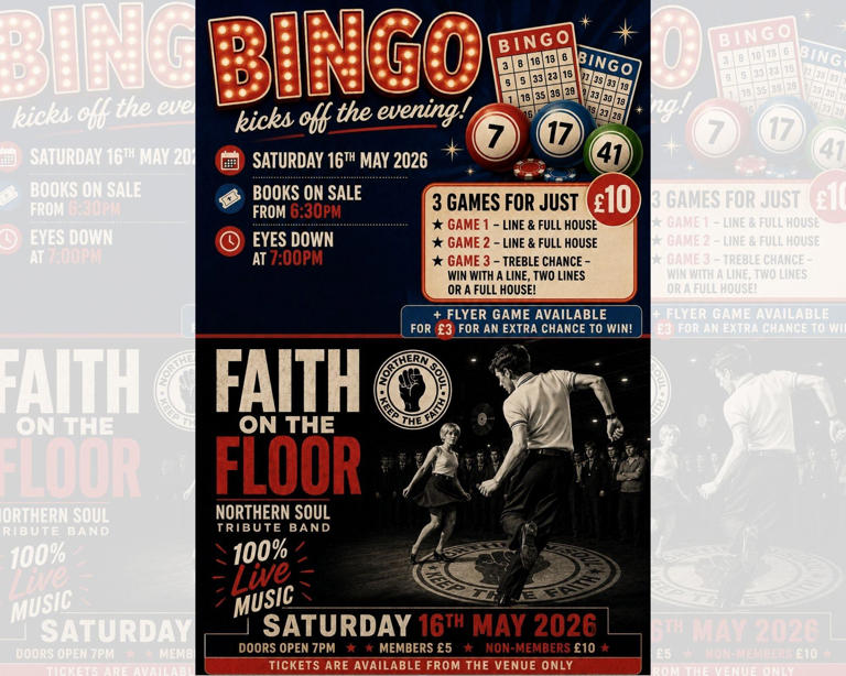 Eyes down for bingo and Northern Soul night at Corby club
