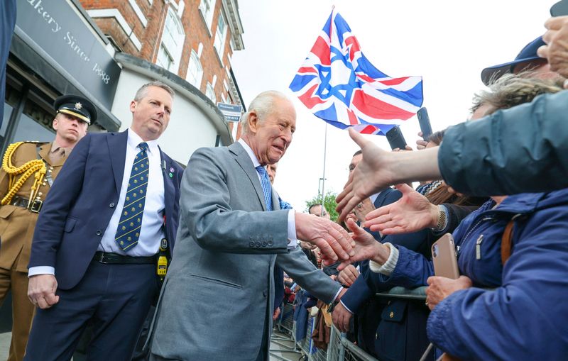 King Charles visits Jewish area of London hit by antisemitic attacks