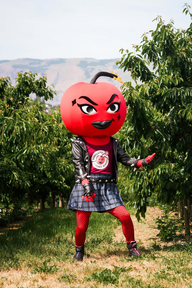 Portland Cherry Bombs FC unveils mascot Mary T Cherry before inaugural ...