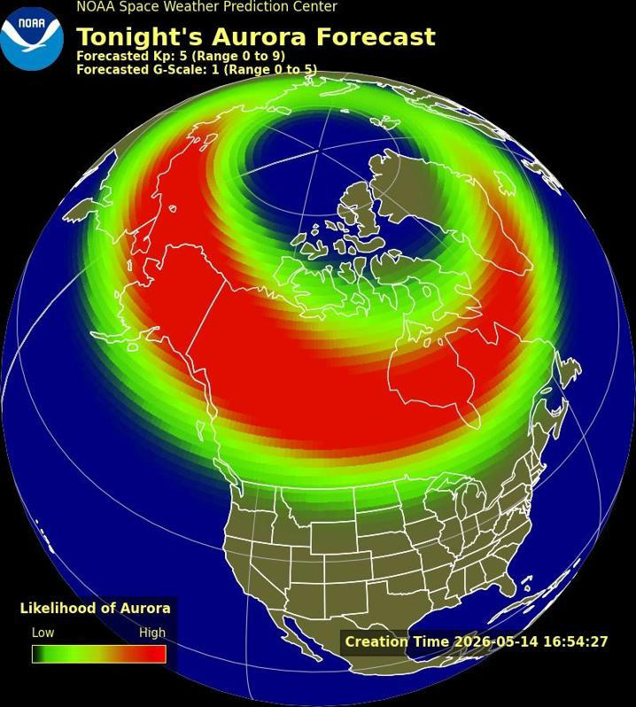 Northern lights forecast: 9 states may see aurora borealis Thursday