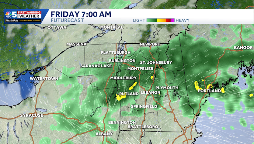 Hourly timing video: Track the heaviest rain in your town on Friday