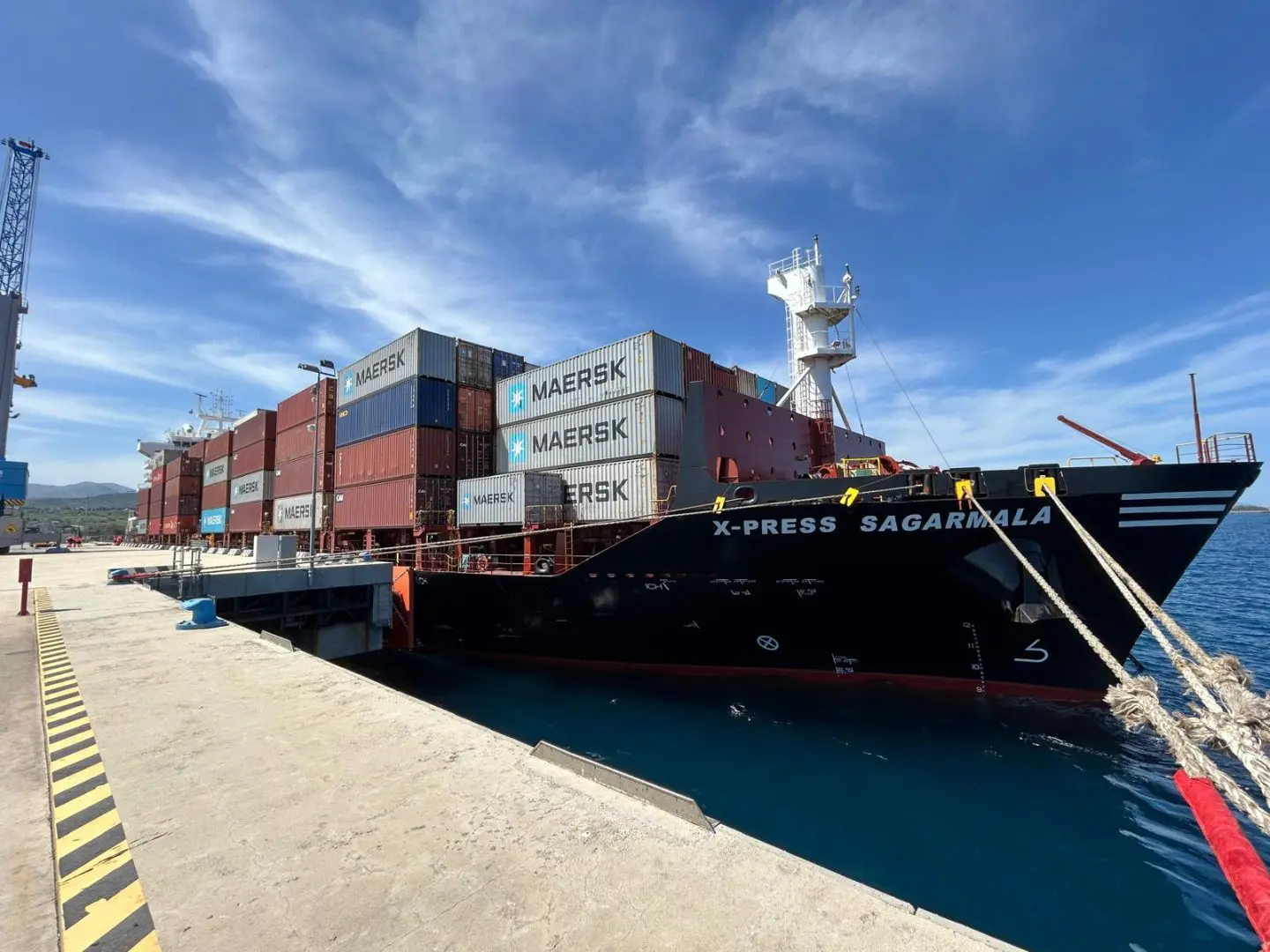 Primo approdo al porto di Milazzo per la portacontainer X-Press Sagarmala