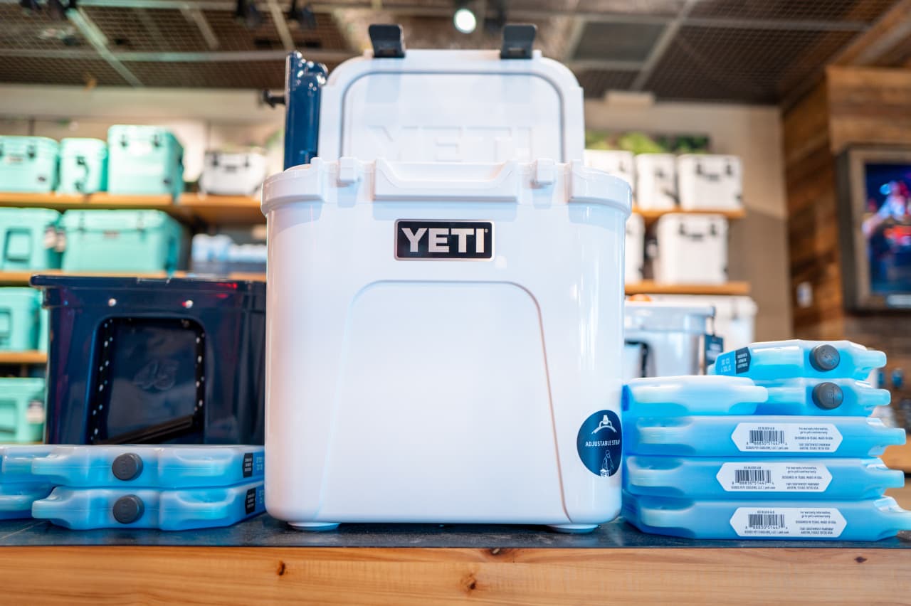 YETI shares are up 8%. It’s about a lot more than pricey mugs.