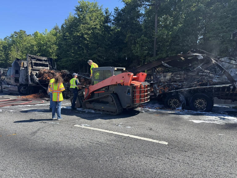 Tractor-trailer fire shuts down I-75 NB in Henry County