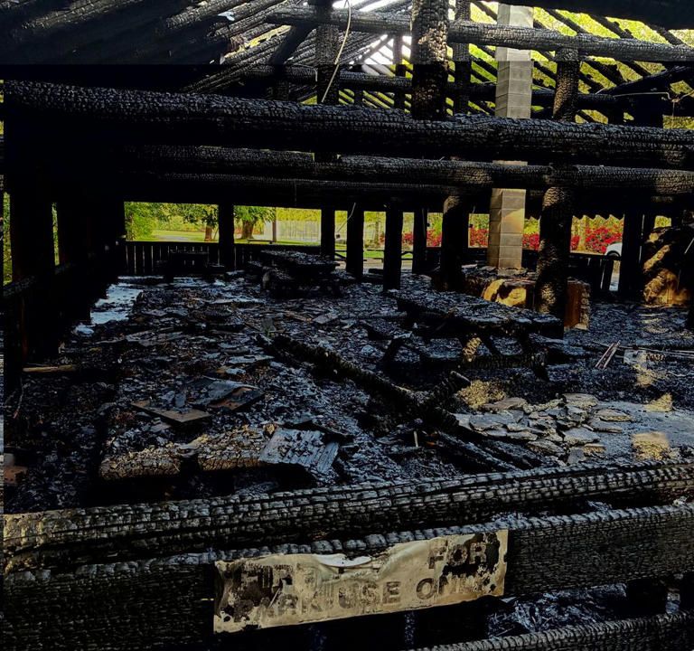 Suspicious fire destroys ceremony site days before couple's wedding