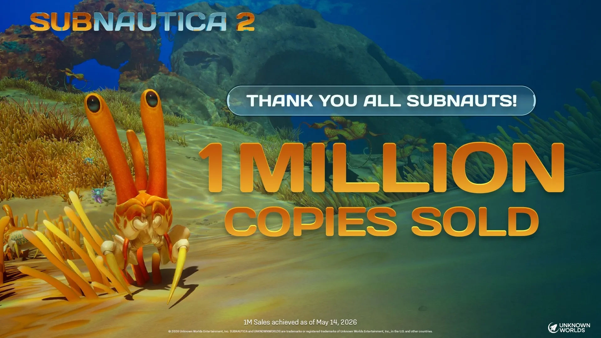 Subnautica 2 tops 1M sold, 465K concurrent players