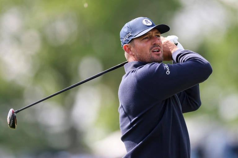 Bryson DeChambeau reacts to wild shot at PGA Championship