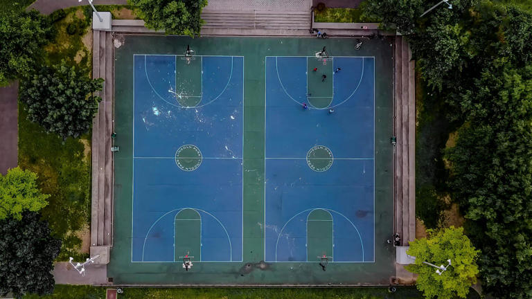 How community basketball courts are being transformed into public art