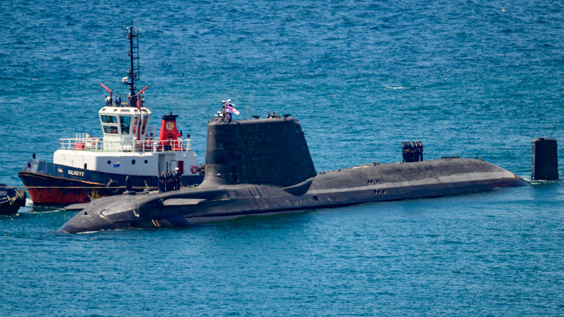 Royal Navy submarine HMS Anson arrives in Gibraltar after deployment