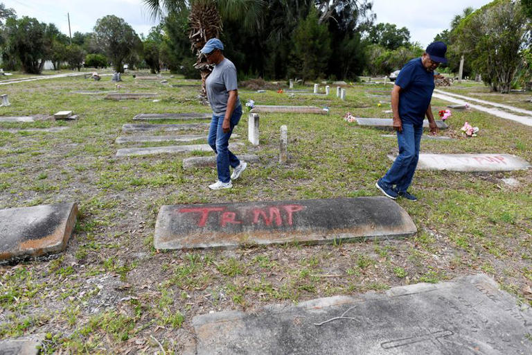 Black cemetery in Florida vandalized, 'Trump' spray-painted on graves