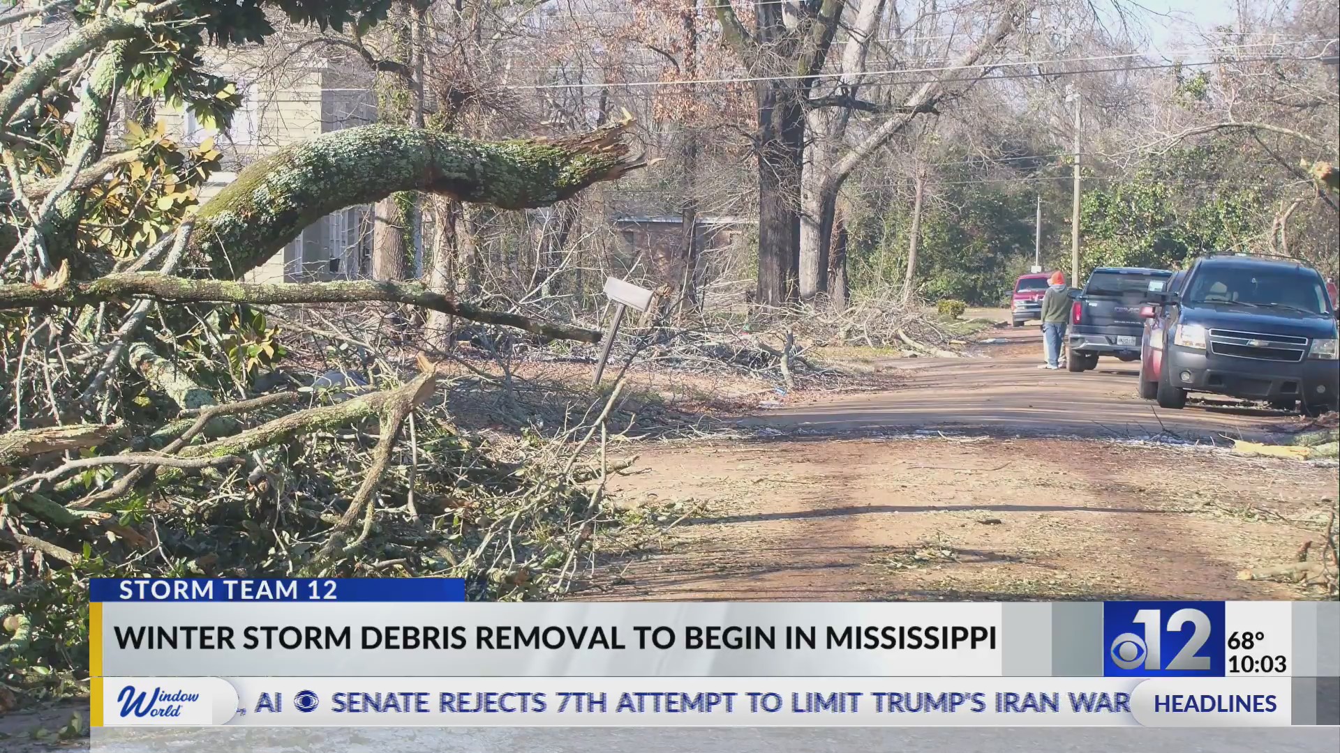 Winter storm debris removal to begin in Mississippi