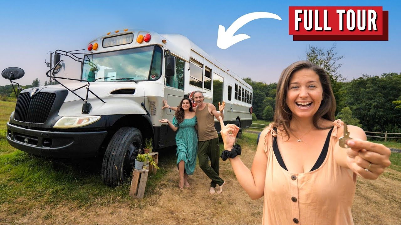 We swapped vanlife for a converted school bus (full tour) ft Raya and Louis
