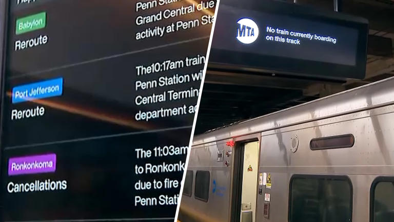 NY Penn Station track fire prompts LIRR train cancellations, delays ...