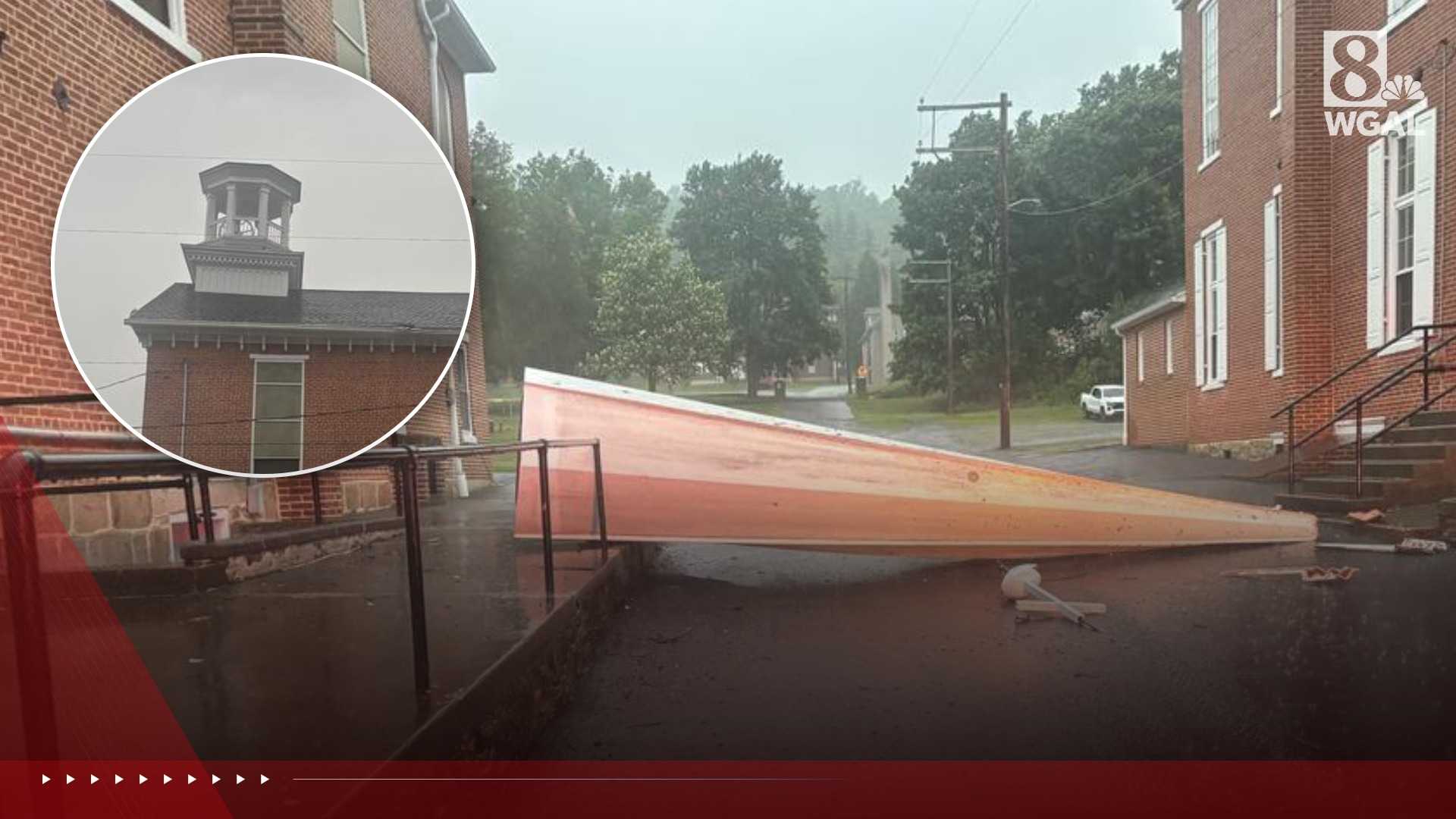 Steeple blows off church as storms sweep through the Susquehanna Valley