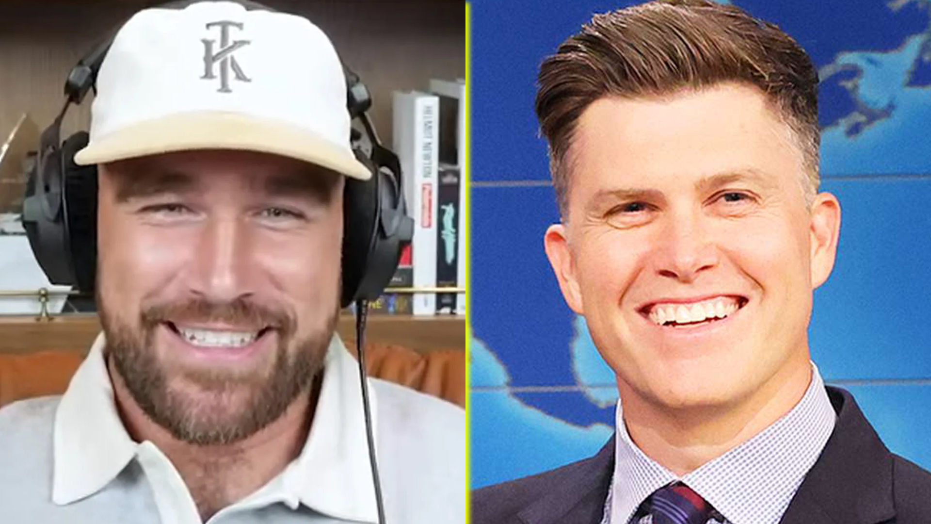 Colin Jost and Travis Kelce joke about being the less famous partners