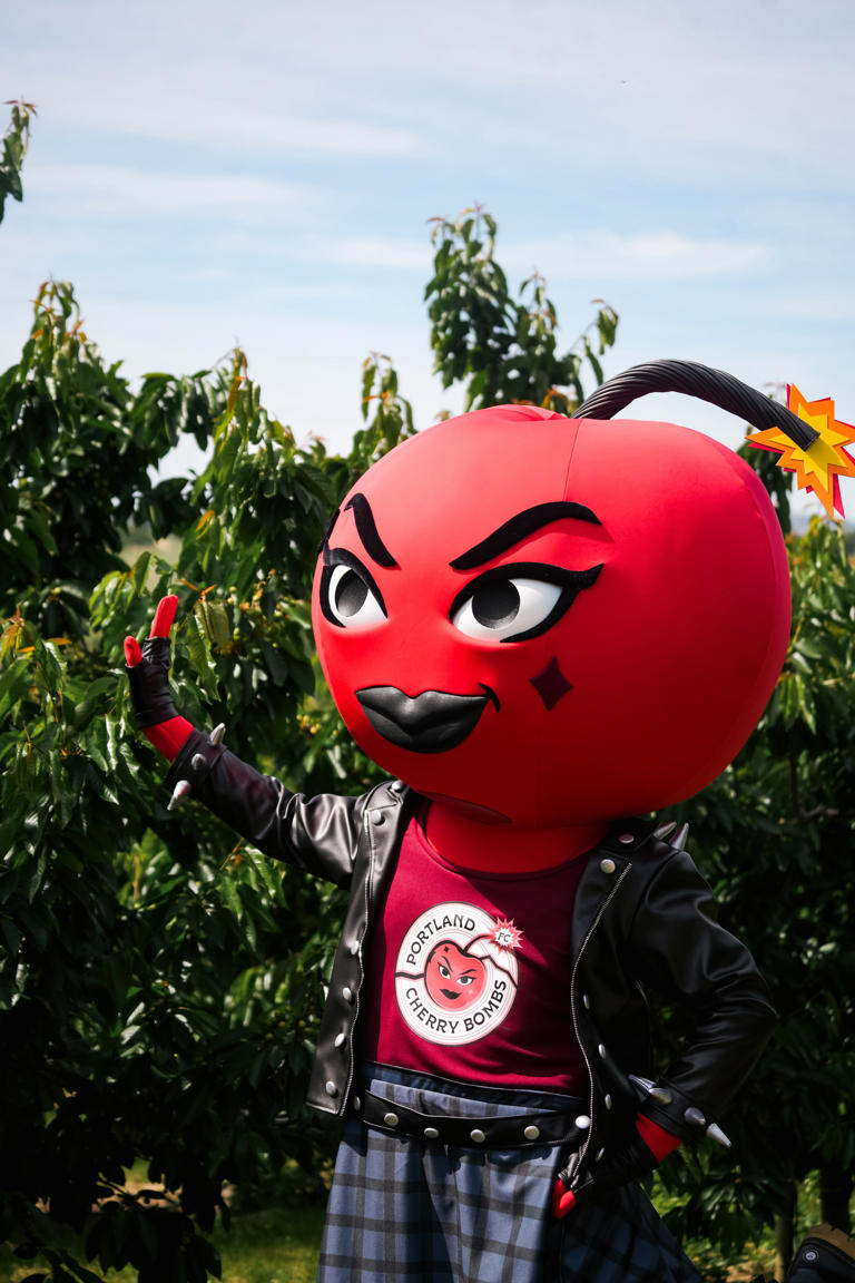 Portland Cherry Bombs FC unveils mascot Mary T Cherry before inaugural ...