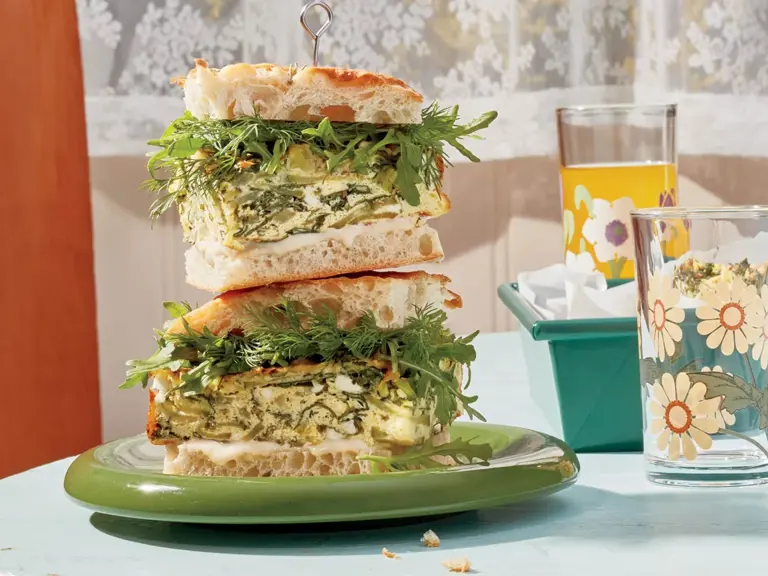Carrés ultra-verts œufs et feta