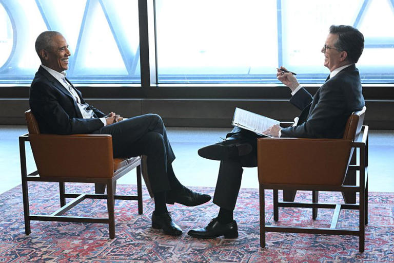 Stephen Colbert’s last week of guests include Obama, Hanks and Letterman
