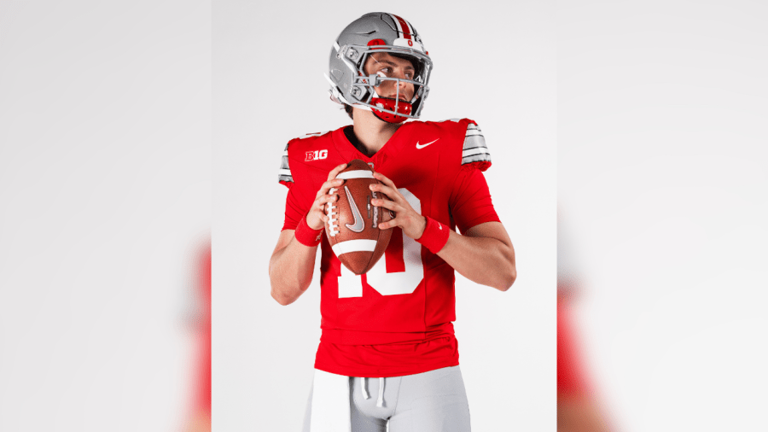 Buckeyes update home and away football uniforms with new striping pattern