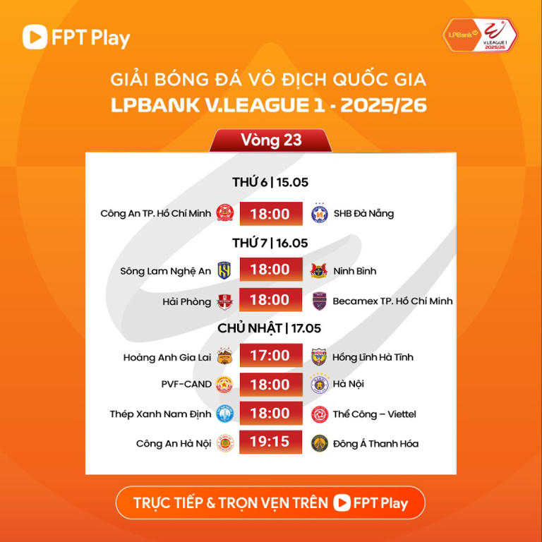 Lịch thi đấu vòng 23 VLeague: Hoàng Anh Gia Lai vs Hà Tĩnh